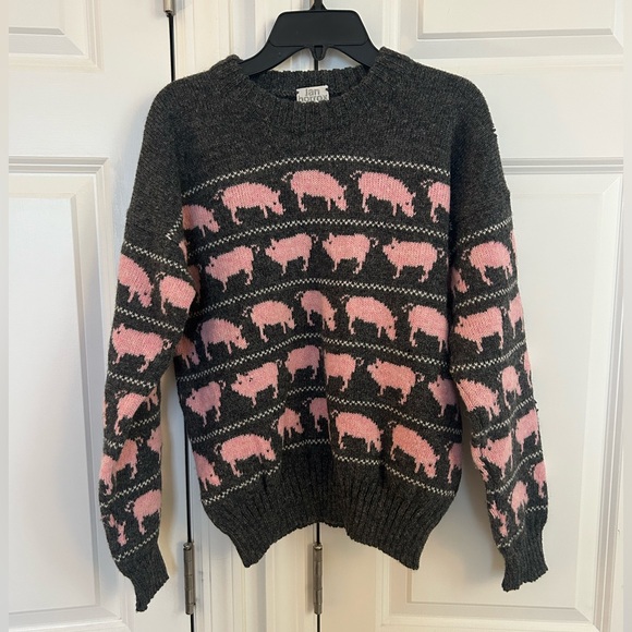 jan horrox | Sweaters | Jan Horrox Rare 8s Vintage Wool Pigs Sweater ...